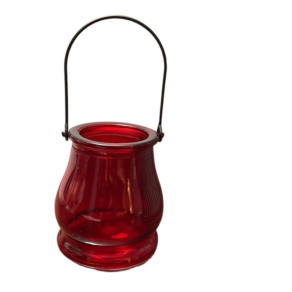 Unbranded | Accents | Red Glass Vintage Lantern Candle Holder With ...